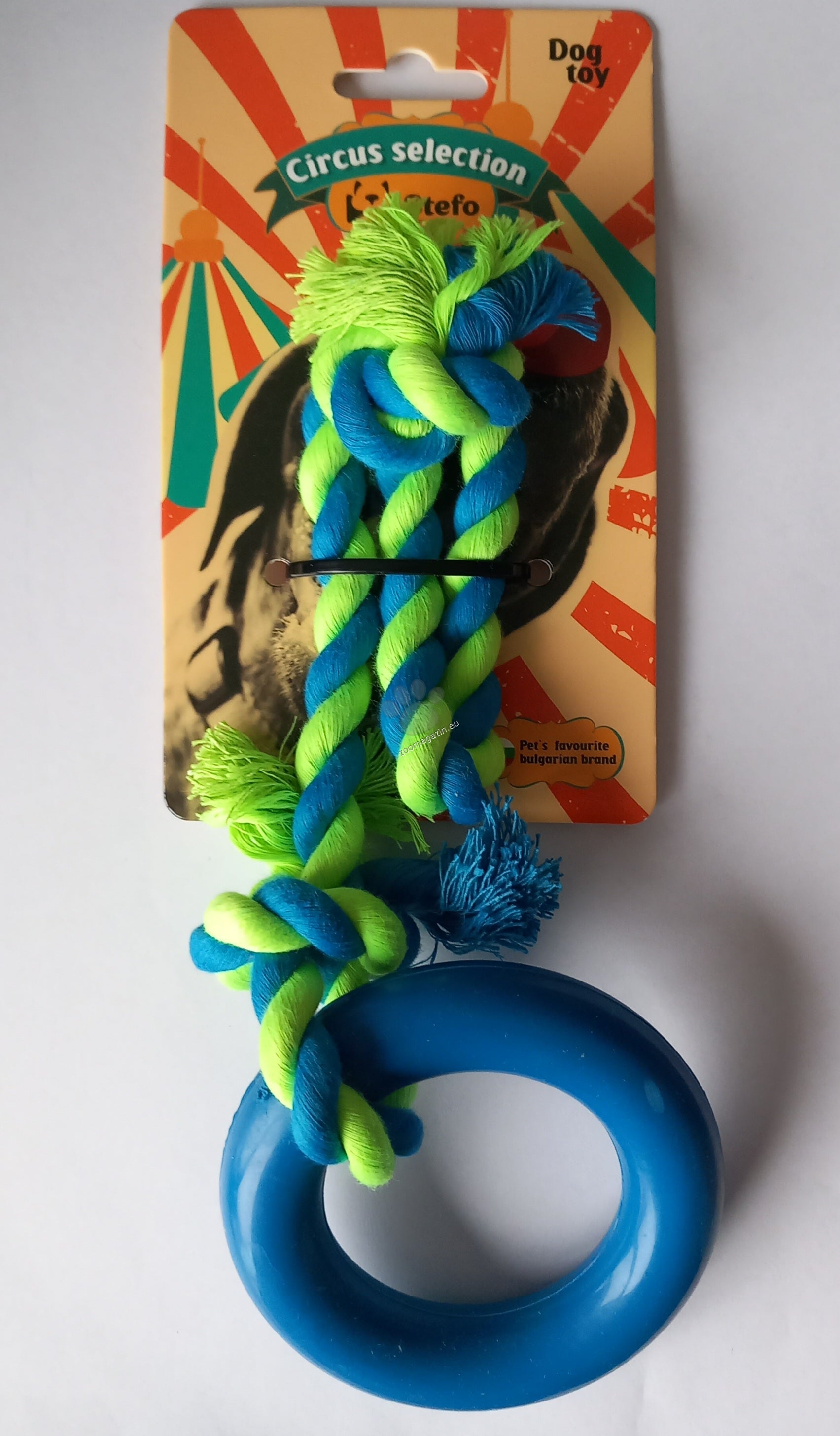 Stefo rubber ring with cotton rope - играчка 9 45 см. червена, синя ...