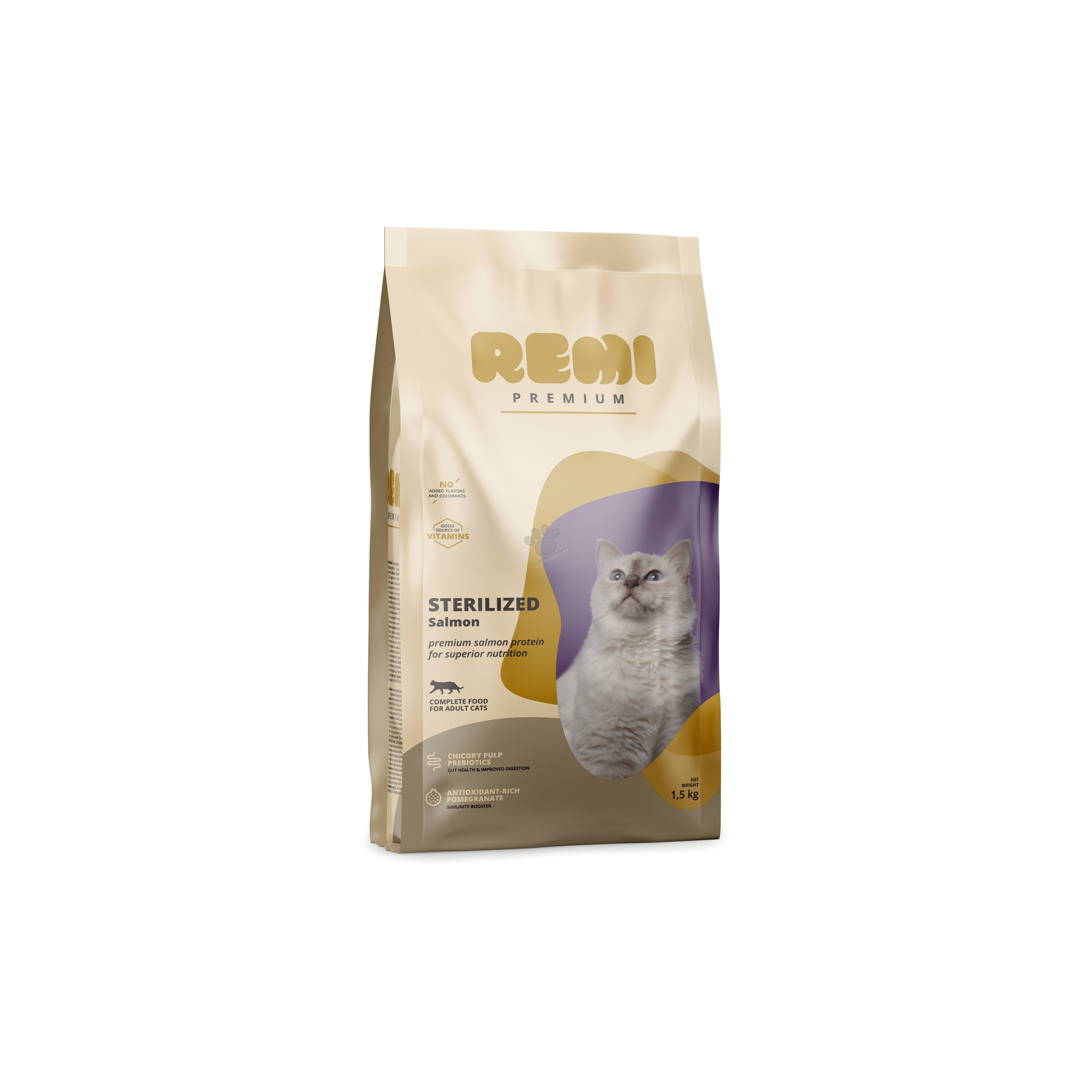 Remi Premium Cat Sterilised Salmon - суха храна за кастрирани котки със ...