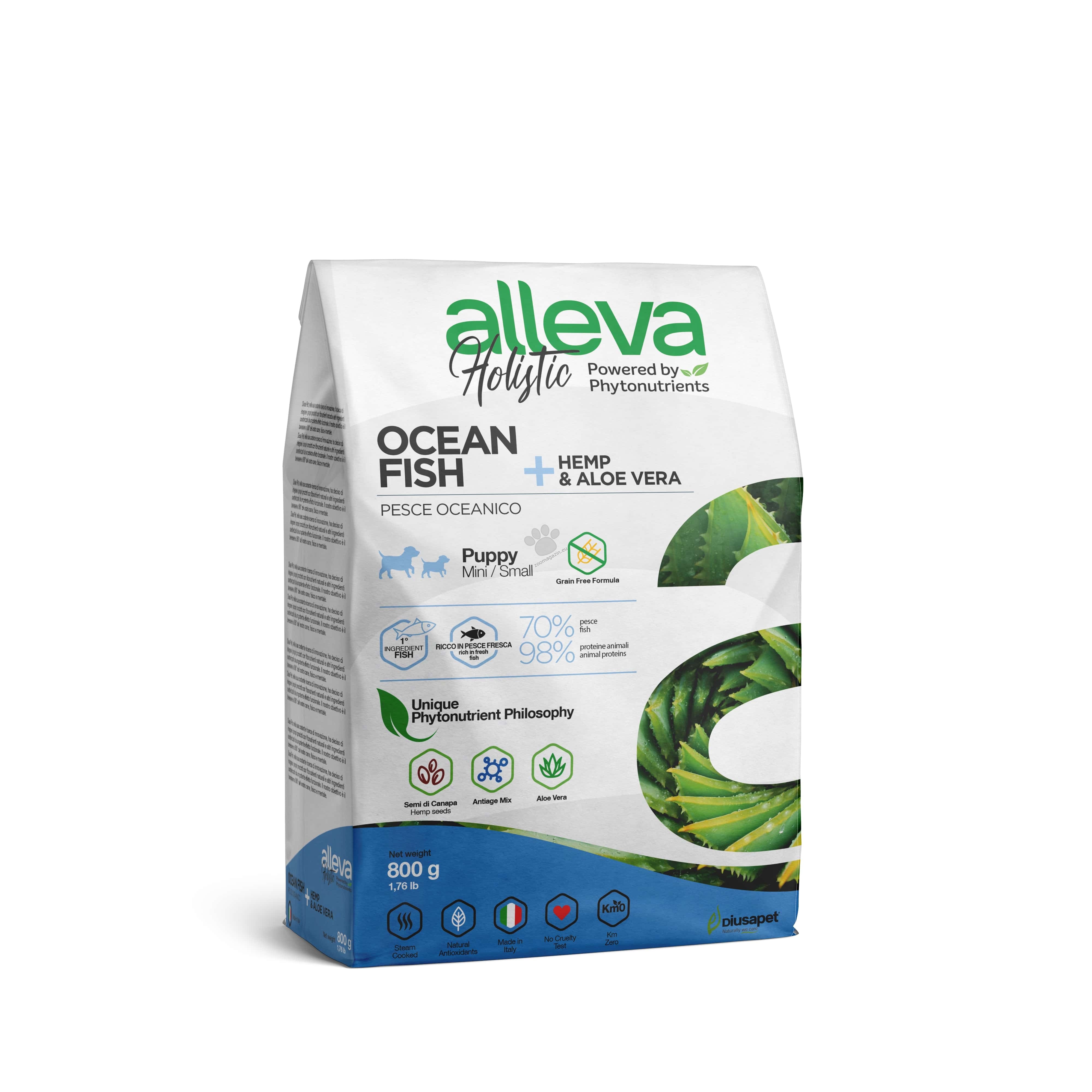 Alleva Holistic Mini Puppy Ocean Fish, Hemp, Aloe Vera - с океанска ри ...